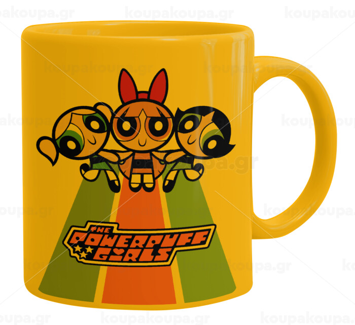 The powerpuff girls , Ceramic coffee mug yellow, 330ml (1pcs)