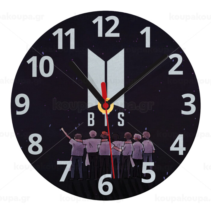 BTS, Ρολόι τοίχου γυάλινο (20cm)