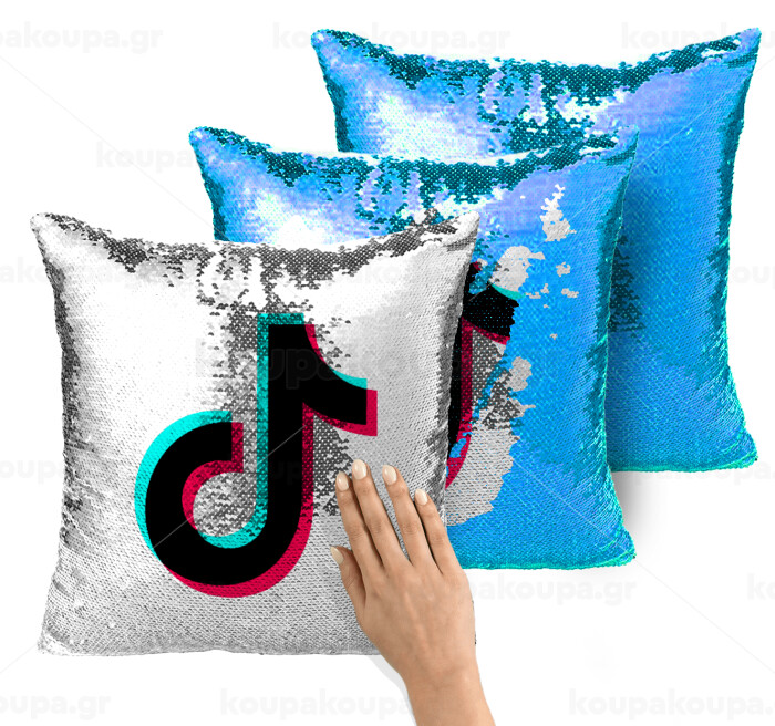 tik tok, Μαξιλάρι καναπέ Μαγικό Μπλε με πούλιες 40x40cm περιέχεται το ...