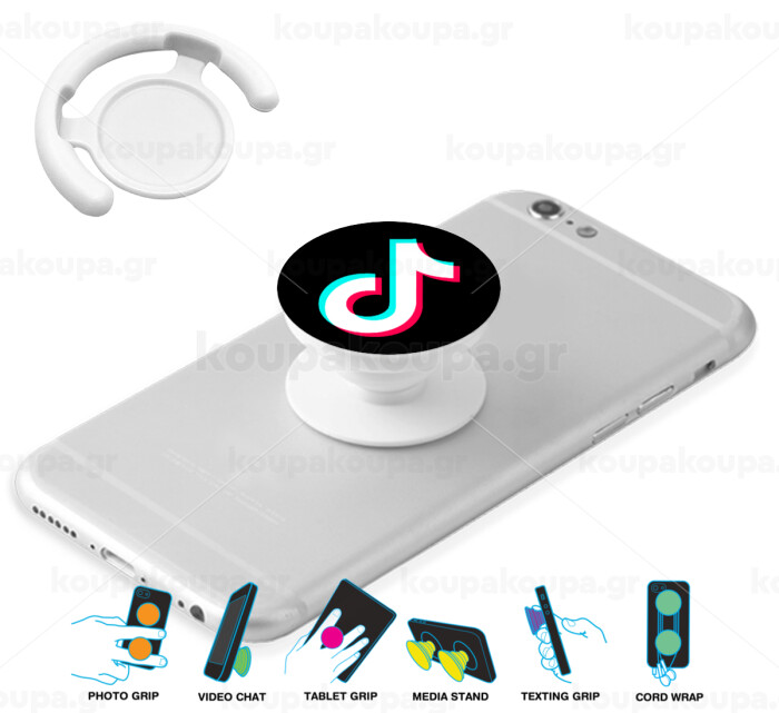 tik tok, Phone Holders Stand Λευκό Βάση Στήριξης Κινητού στο Χέρι