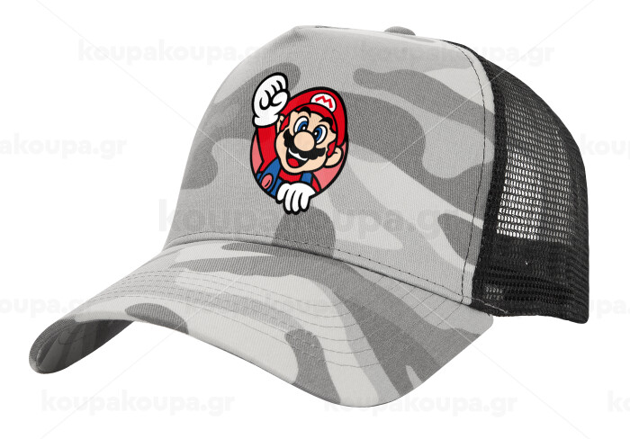 Super mario win, Καπέλο Structured Trucker, (παραλλαγή) Army Camo