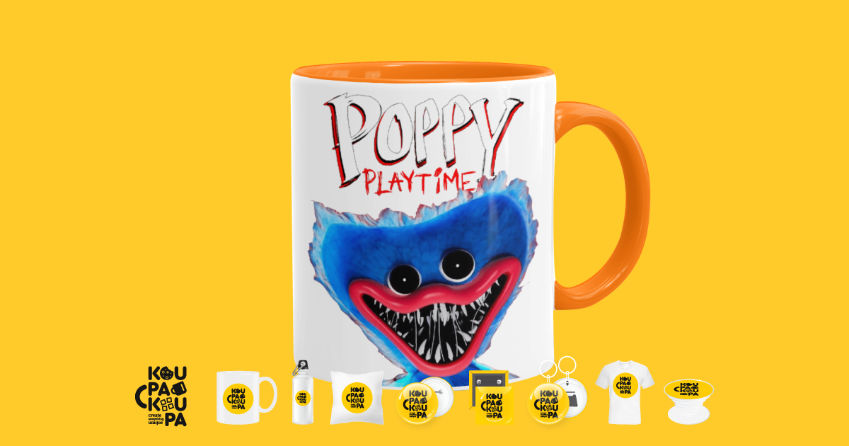 Poppy Playtime Huggy wuggy, Mug colored orange, ceramic, 330ml