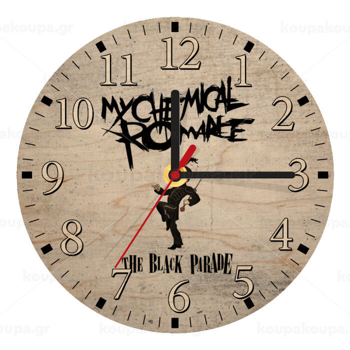 My Chemical Romance Black Parade, Ρολόι τοίχου ξύλινο plywood (20cm)