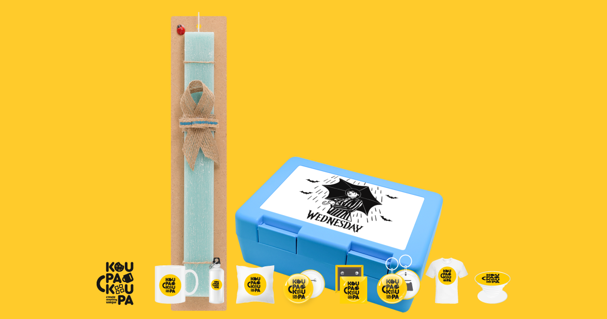 Wednesday Addams, Easter Set, children's snack container BLUE & Easter ...