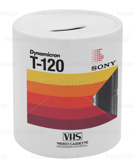 VHS sony dynamicron T-120, Κουμπαράς πορσελάνης με τάπα