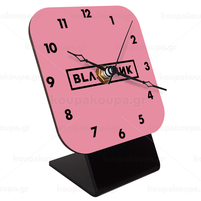 BLACKPINK, Επιτραπέζιο ρολόι ξύλινο με δείκτες (10cm)