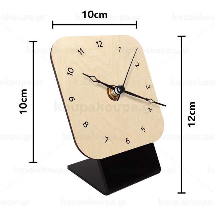 Bluey dog, Quartz Table clock in natural wood (10cm)