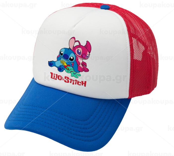 Lilo & Stitch, Καπέλο Soft Trucker με Δίχτυ Red/Blue/White