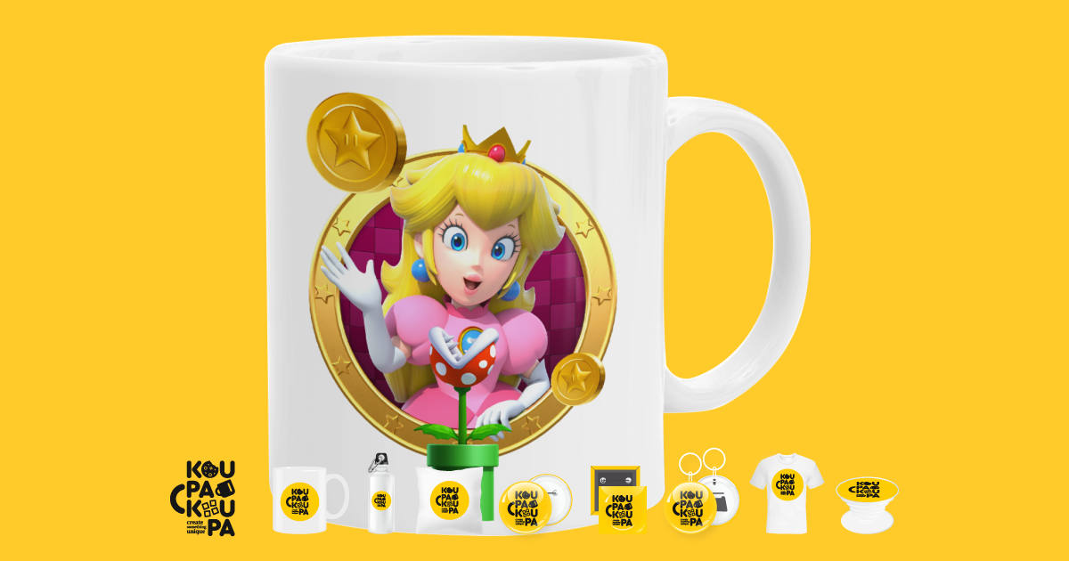 Princess Peach Toadstool, Ceramic coffee mug, 330ml
