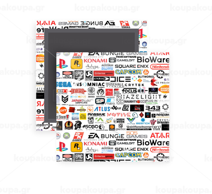 Video Game Studio Logos, Μαγνητάκι ψυγείου τετράγωνο διάστασης 5x5cm