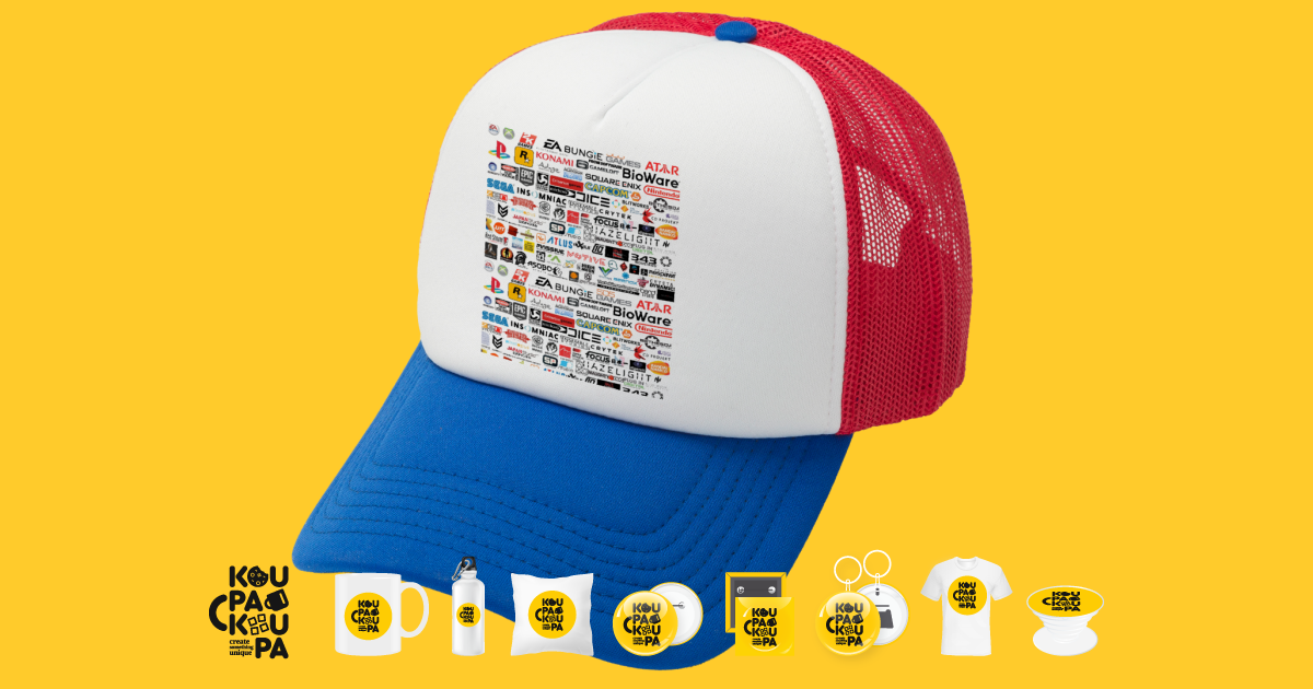 Video Game Studio Logos, Καπέλο Soft Trucker με Δίχτυ Red/Blue/White