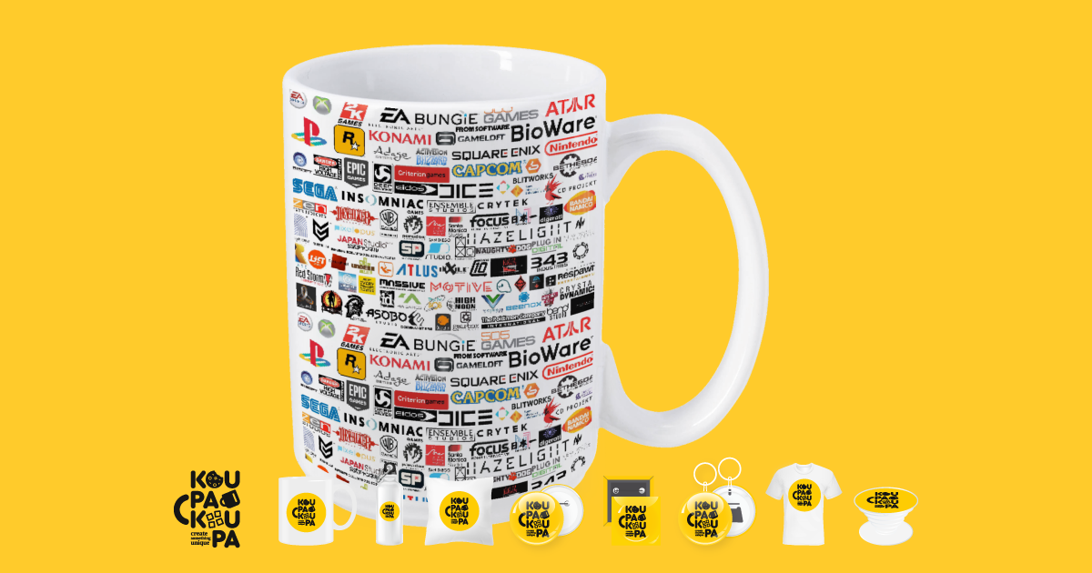 Video Game Studio Logos, Κούπα Mega, κεραμική, 450ml