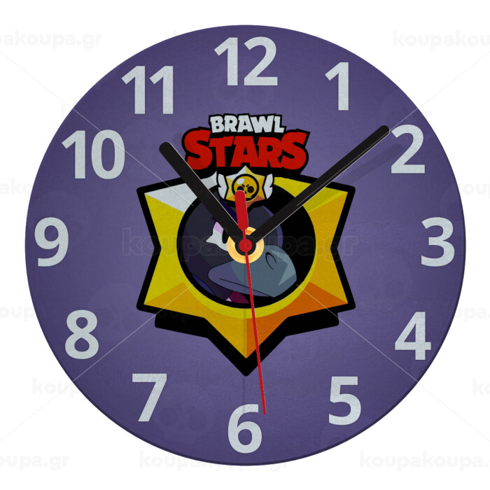 Brawl Stars Crow, Ρολόι τοίχου γυάλινο (20cm)