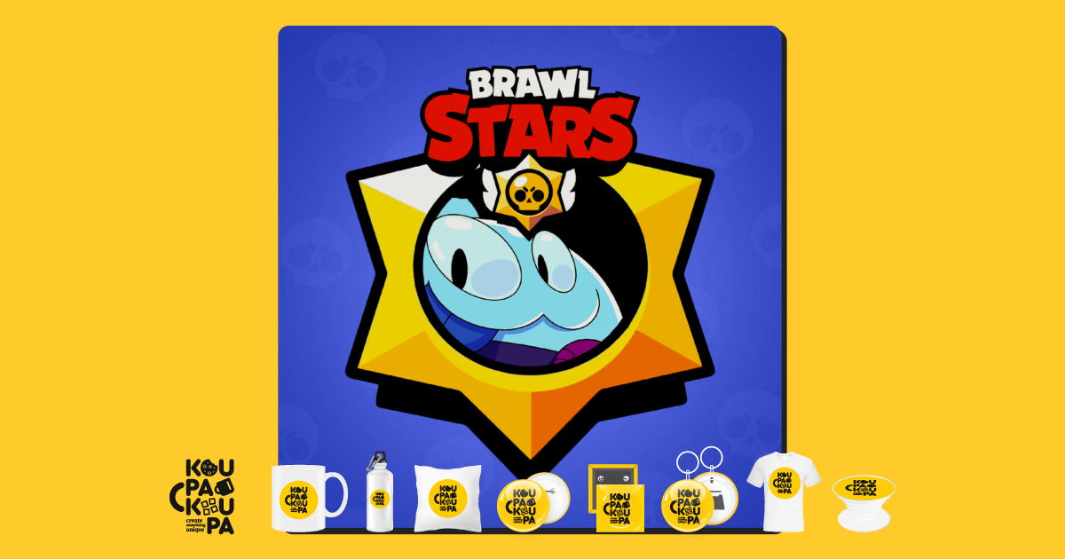 Brawl Stars Squeak, Τετράγωνο μαγνητάκι ξύλινο 6x6cm