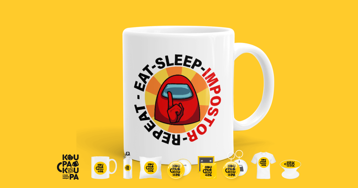 Among US Eat Sleep Repeat Impostor, Κούπα, κεραμική, 330ml