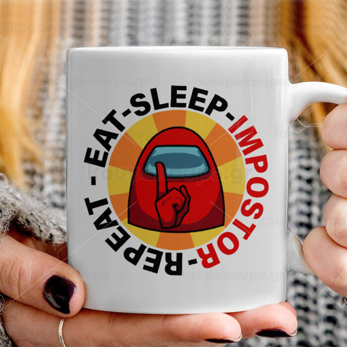 Among US Eat Sleep Repeat Impostor, Κούπα, κεραμική, 330ml (1 τεμάχιο)