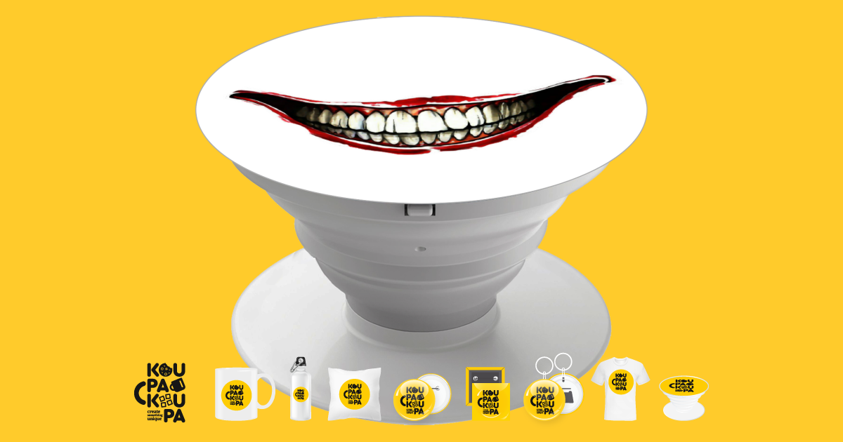 Joker smile, Phone Holders Stand Λευκό Βάση Στήριξης Κινητού στο Χέρι