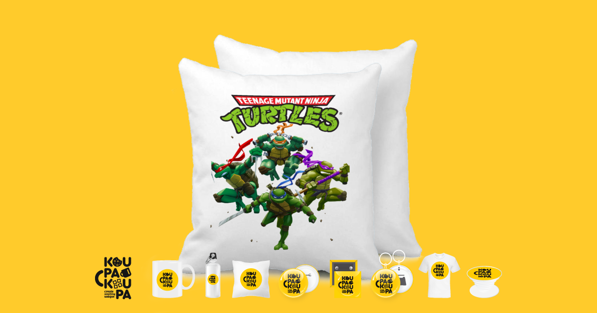 Ninja turtles, Μαξιλάρι καναπέ 40x40cm περιέχεται το γέμισμα